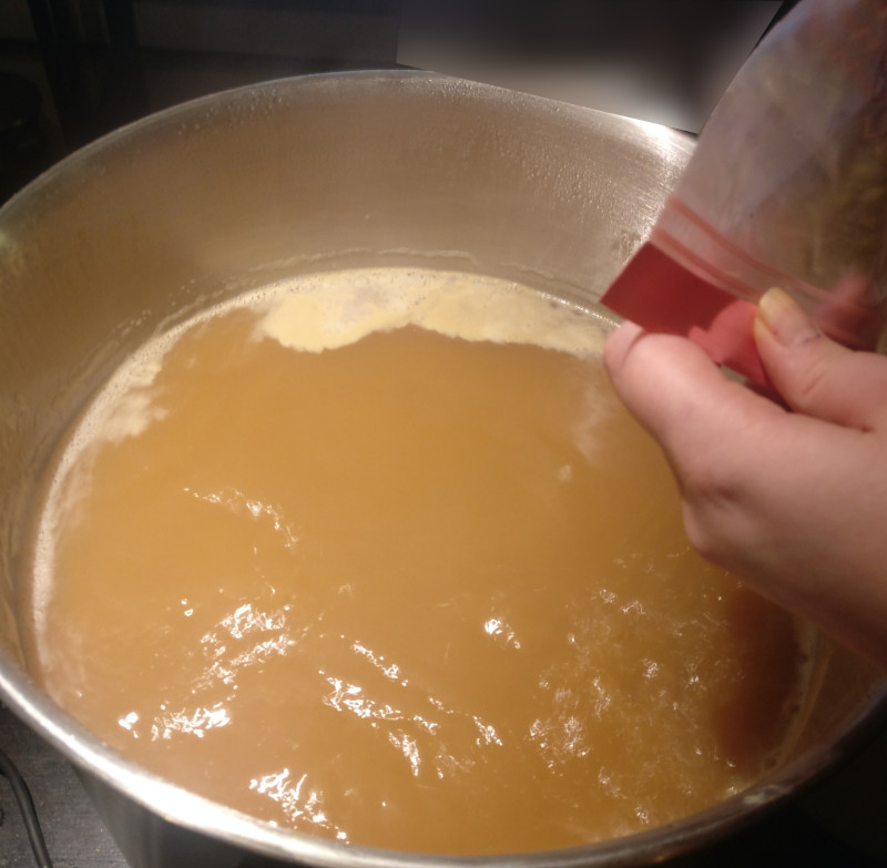 Photo: Boil strat and hops